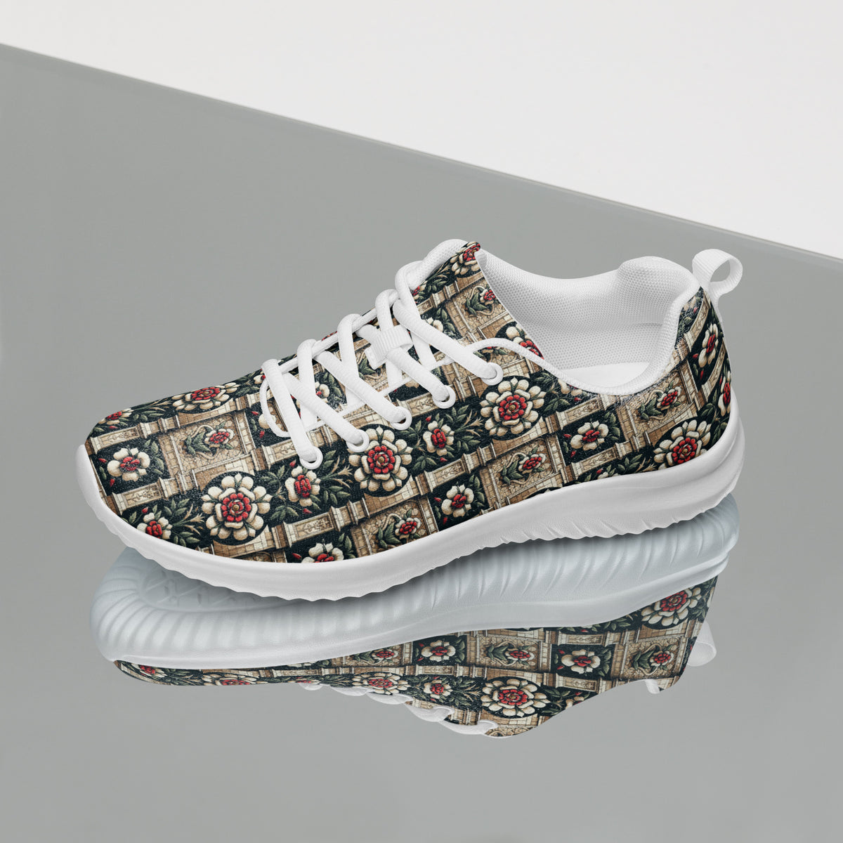 Tudor Rose on a castle Women’s athletic shoes – The Tudor Fair