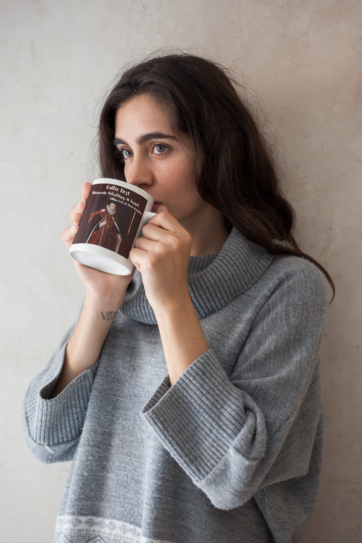 Cecil: Coffee, because Adulting is hard Coffee Mug – The Tudor Fair